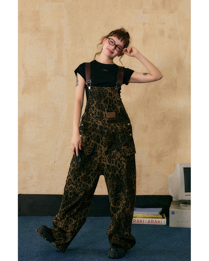 Leopard Print Overalls